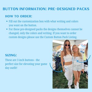 CUSTOM 3" Game Day Girly Button Pack - Etsy
