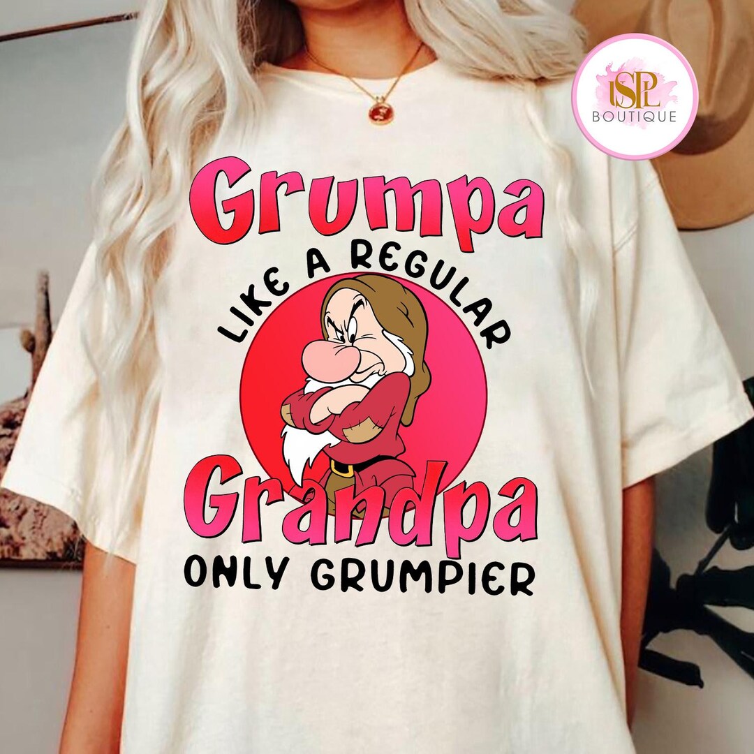 Vintage Disney Grumpy Dwarf Shirt, Funny Grumpa Like A Regular Grandpa ...