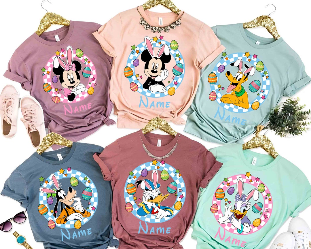 Personalized Multi Characters Checkered Mickey & Friends Disney Easter ...