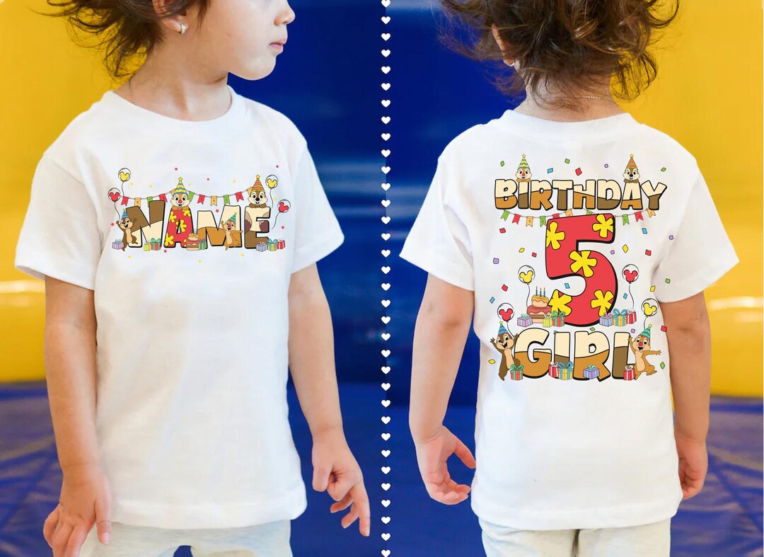 Disney 2-sided Chip and Dale Character Shirt, Chip and Dale Birthday ...