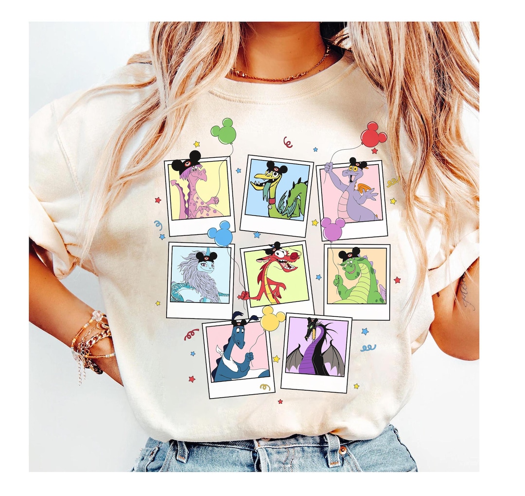 Disney Dragon Characters Birthday Balloon Shirt, Disney Elliott Madam ...