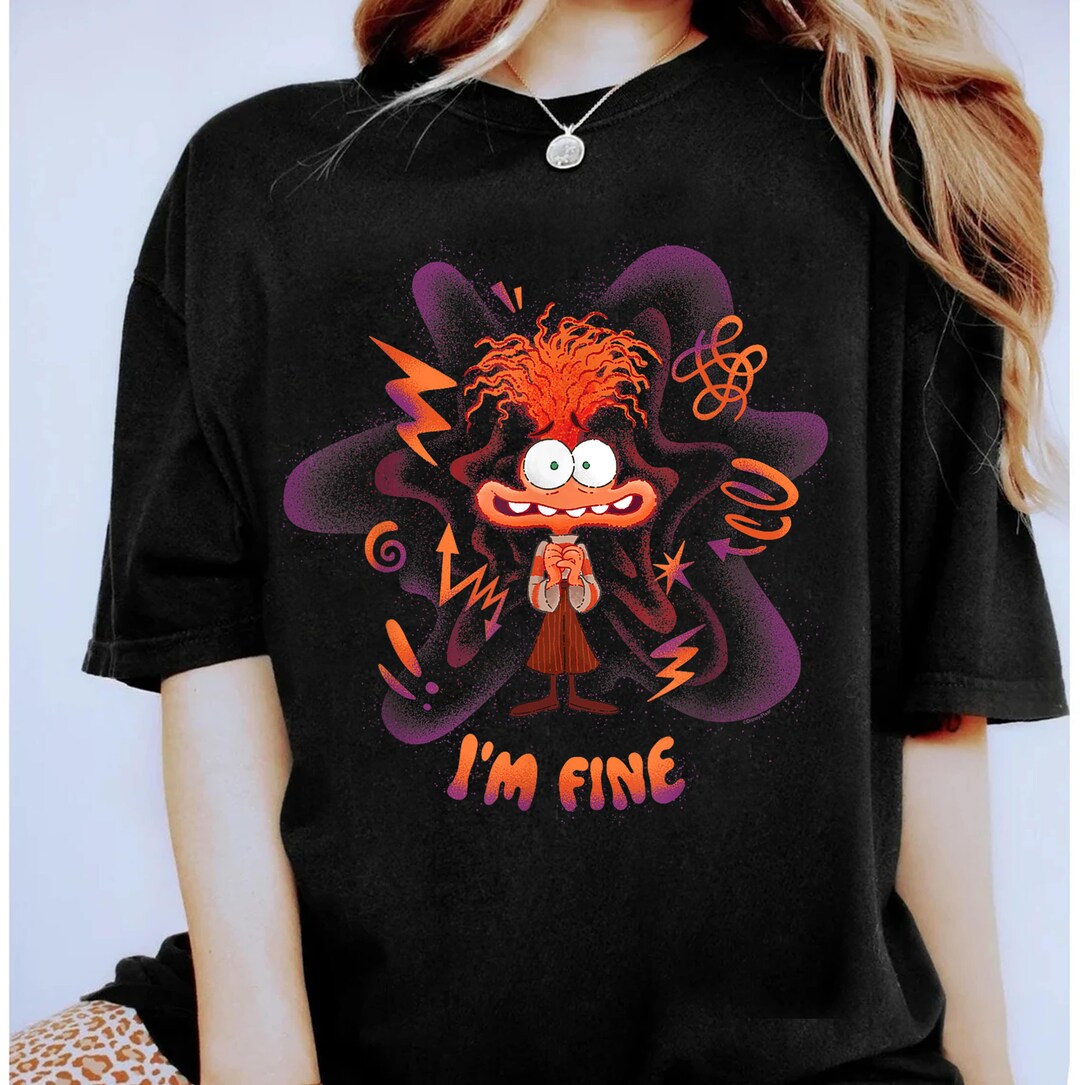 Disney and Pixars Inside Out 2 Emotions Anxiety Im Fine Shirt, Anxiety ...