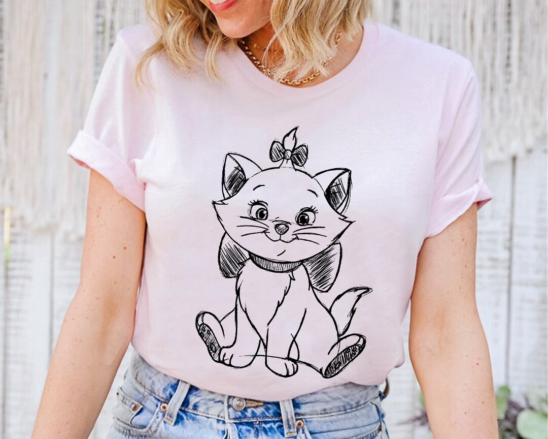 Disney Marie Sketch Portrait T-shirt, Cute the Aristocats Shirt ...