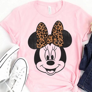 Disney Mickey and Friends Minnie Mouse Leopard Bow Portrait - Etsy