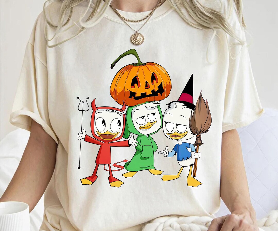Disney Huey Dewey and Louie Trick or Treat Halloween Pumpkin Shirt ...