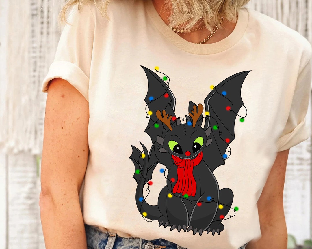 Cute Toothless Christmas Lights Shirt, How to Train Your Dragon Snow ...