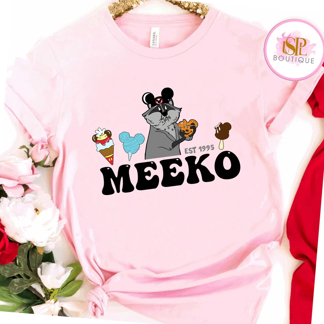 Retro 90s Disney Meeko Raccoon Wear Mickey Ears Balloon Vacay Mode ...