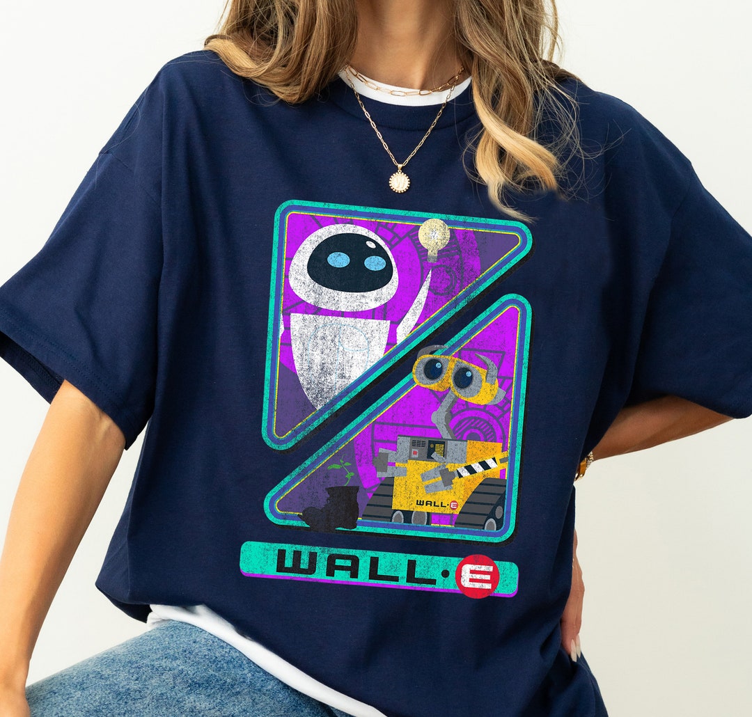 Disney Pixar Wall-e Triangles and Eve Graphic T-shirt, Wall-e Portrait ...