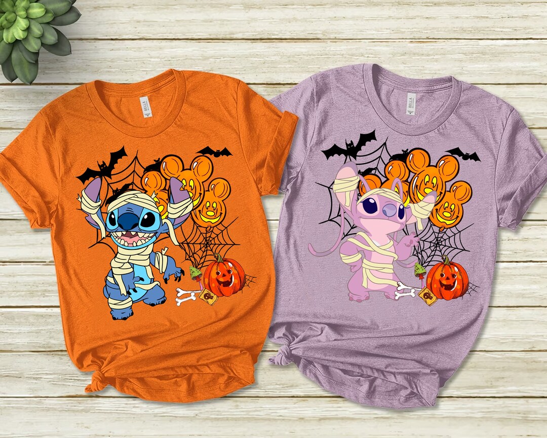Disney Stitch and Angel Mummy Halloween Costume Shirt, Lilo and Stitch ...