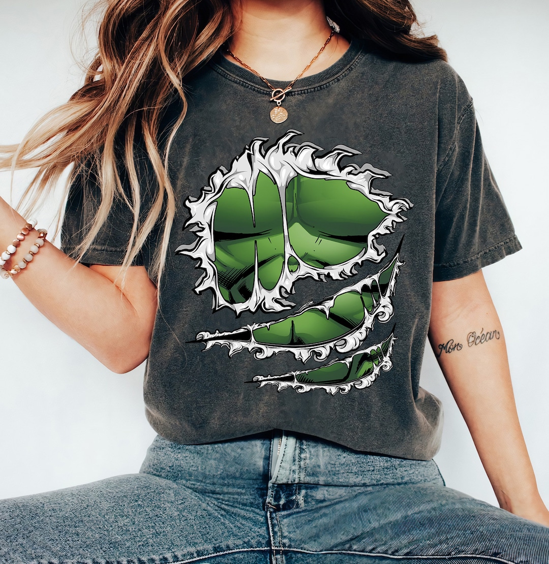 Marvel Avengers Hulk Ripped Costume T-shirt, Incredible Hulk Tee ...