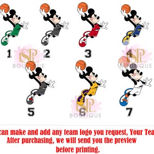 Personalized Disney Mickey Mouse Basketball Team Matching Shirt ...