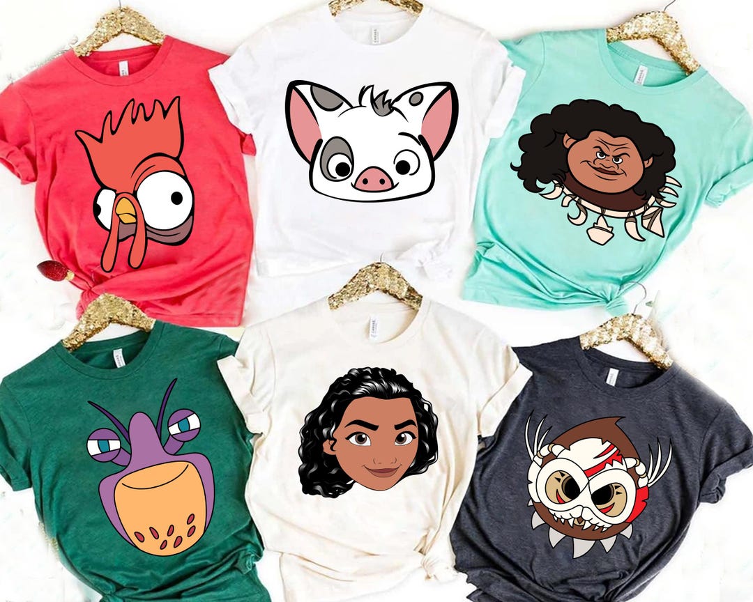 Personalized Disney Moana Characters Big Face Halloween Shirt, Disney ...
