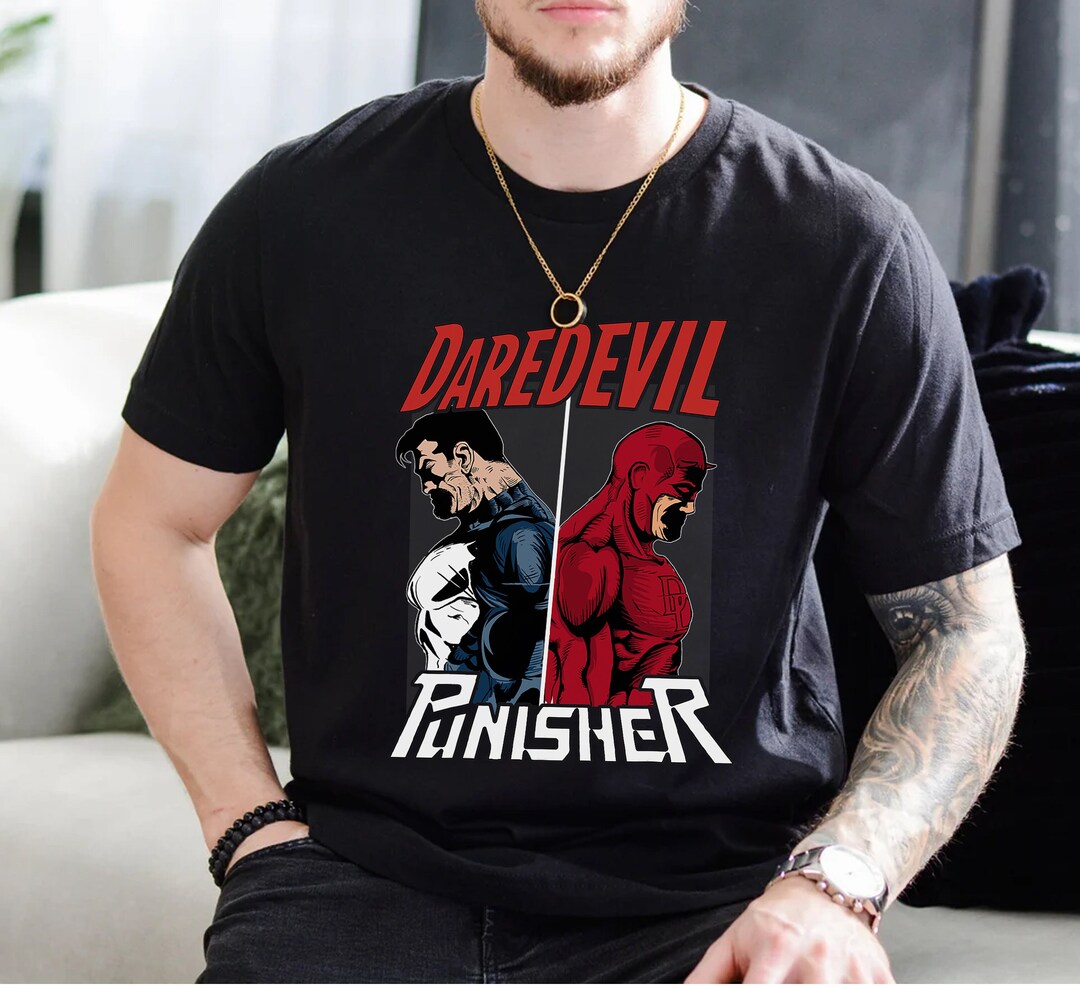 Marvel Daredevil the Punisher Only One Way Graphic T-shirt, Marvel ...