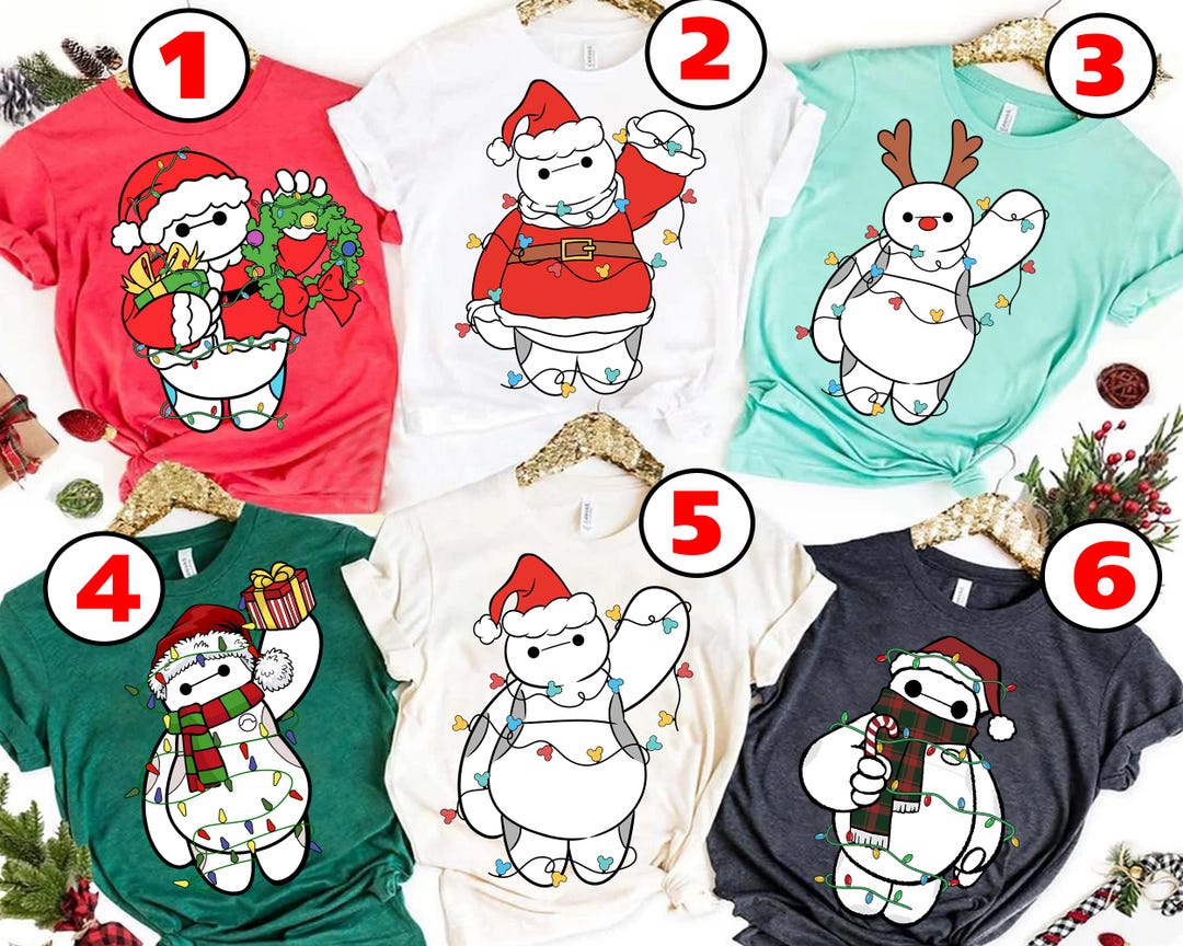 Disney Big Hero6 Baymax Multi Santa Christmas Lights T-shirt, Baymax ...