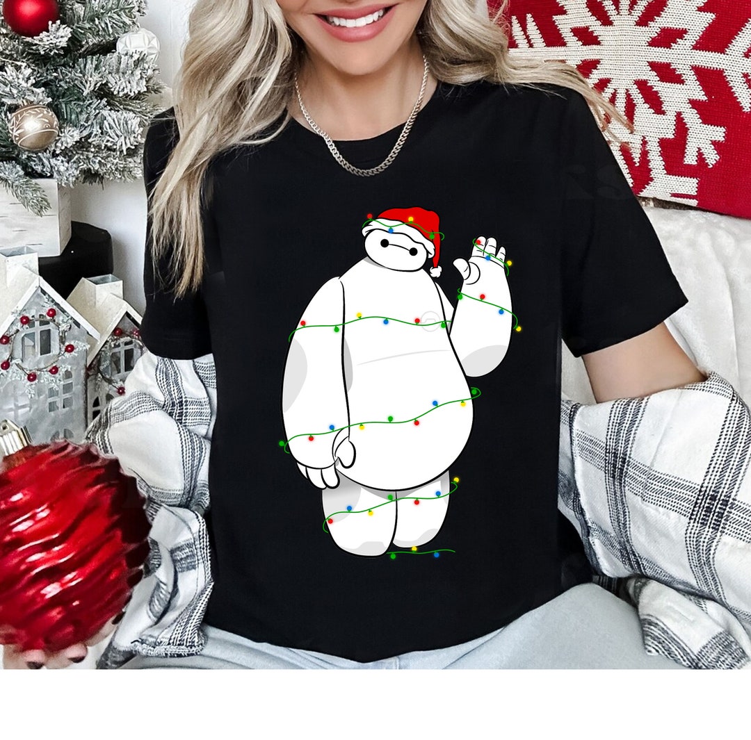 Disney Santa Baymax Christmas Lights Shirt Cute Baymax Big - Etsy