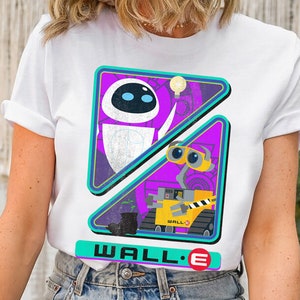 Disney Pixar Wall-e Triangles and Eve Graphic T-shirt, Wall-e Portrait ...