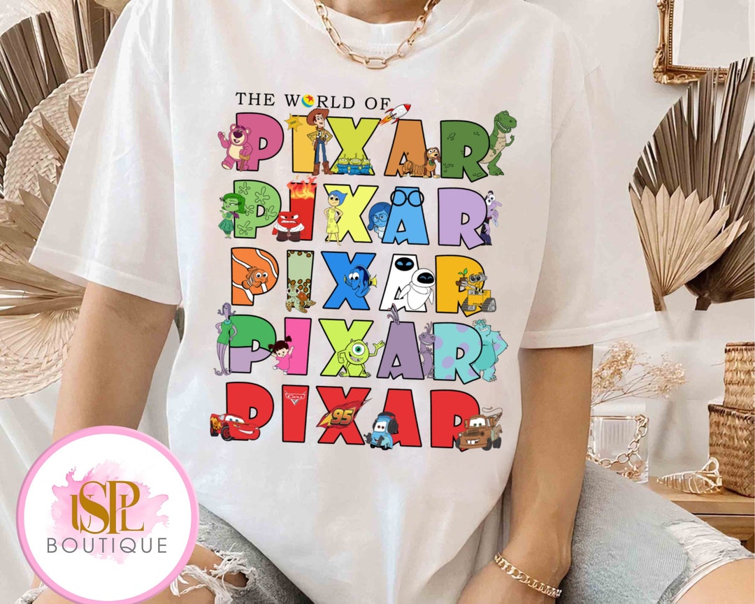 The World of Pixar T-shirt, Disney Pixar Characters Shirt, Disneyland ...