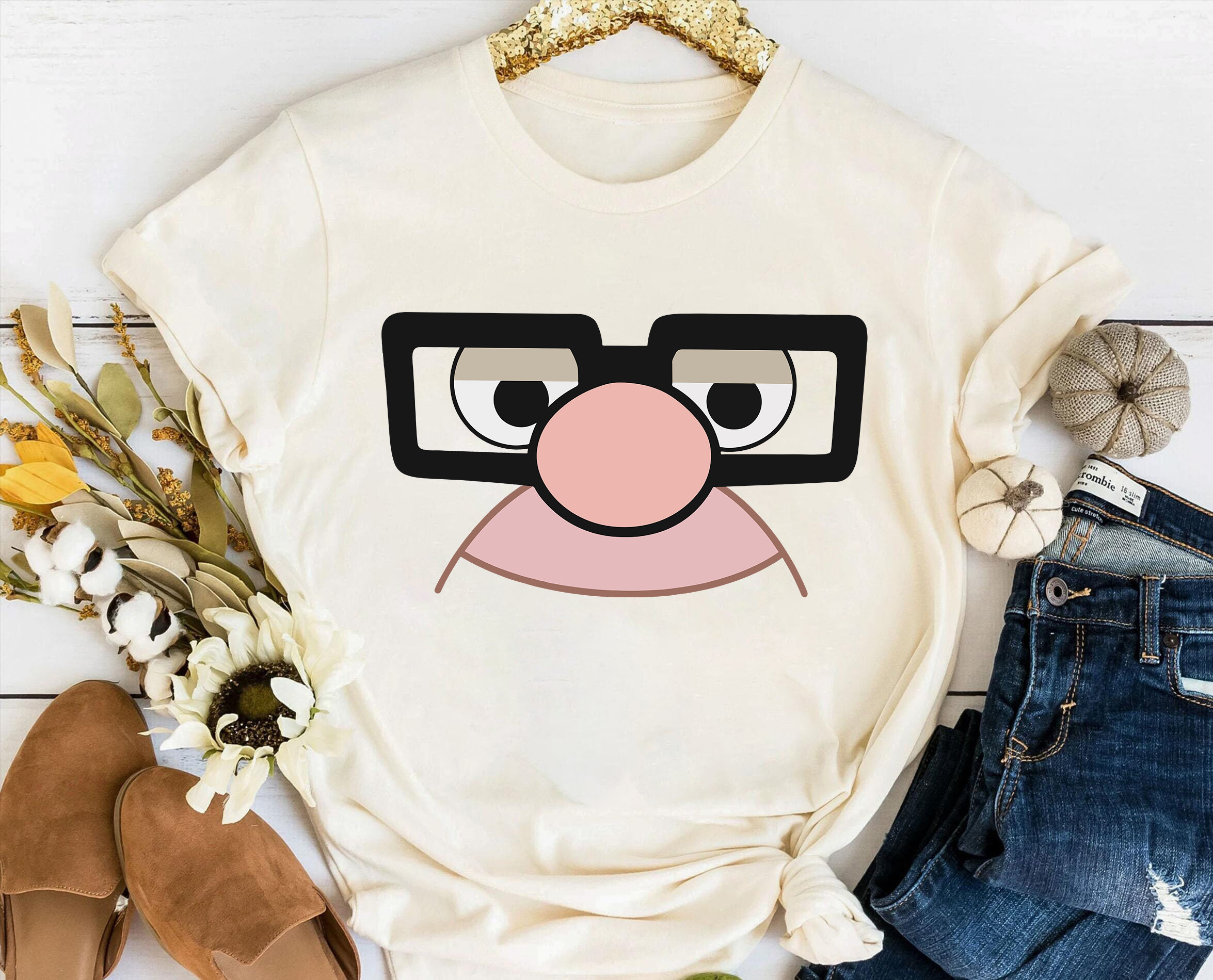 Disney Pixar up Movie Big Face Costume Halloween Shirt, Russell, Dug ...