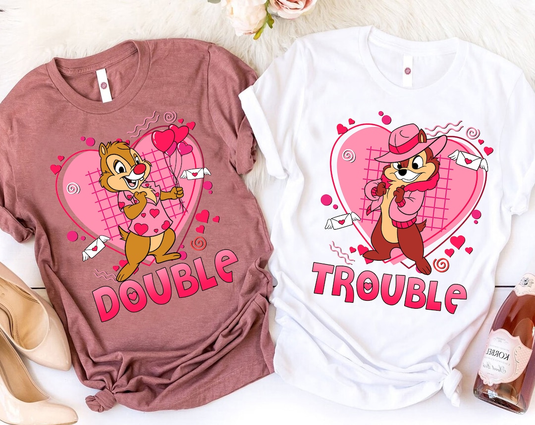 Disney Double Trouble Chip and Dale Valentine T-shirt, Chip N Dale ...