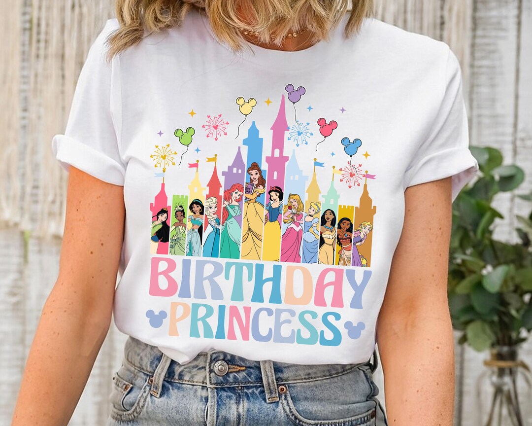Disney Princesses Birthday Shirt, Disney Princess Birthday Shirt, Disney Girl's Birthday Shirt ...