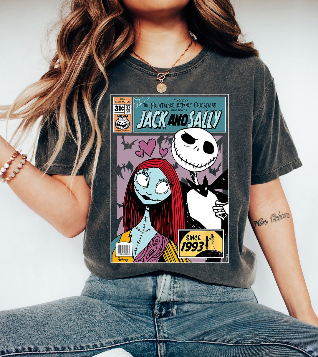 Disney the Nightmare Before Christmas Jack and Sally Couple T-shirt ...