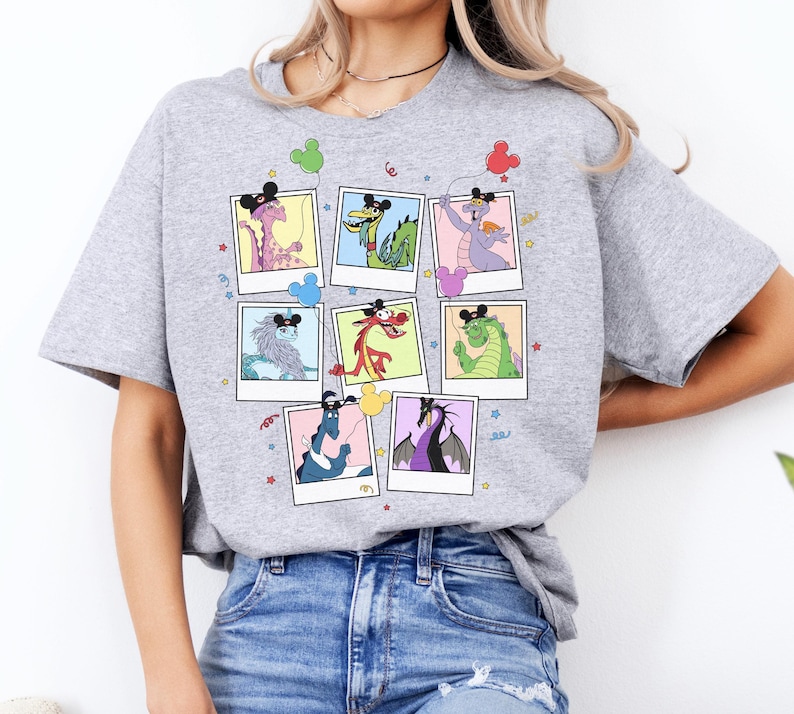 Disney Dragon Characters Birthday Balloon Shirt, Disney Elliott Madam ...
