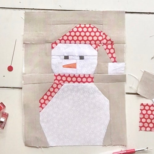 Snowman Quilt Block Foundation Paper Piecing Pattern PDF - Etsy