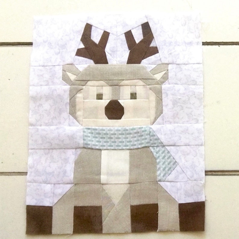 Reindeer Quilt Block Foundation Paper Piecing Pattern PDF - Etsy