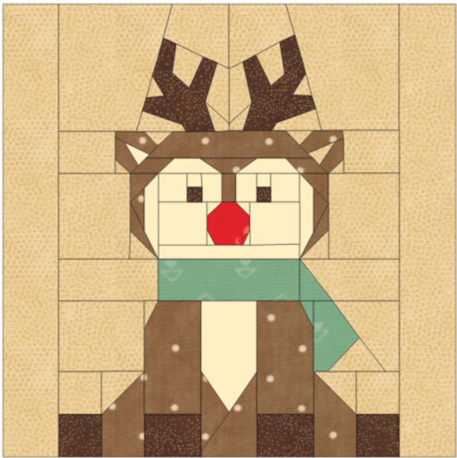 Reindeer Quilt Block Foundation Paper Piecing Pattern PDF - Etsy