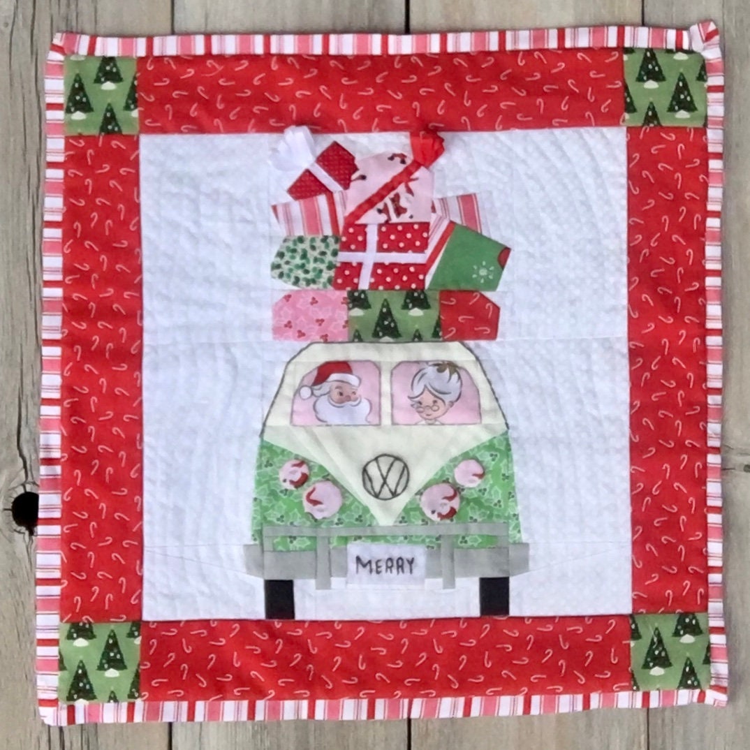 Christmas Camper Van VW Bus Quilt Block Foundation Paper - Etsy