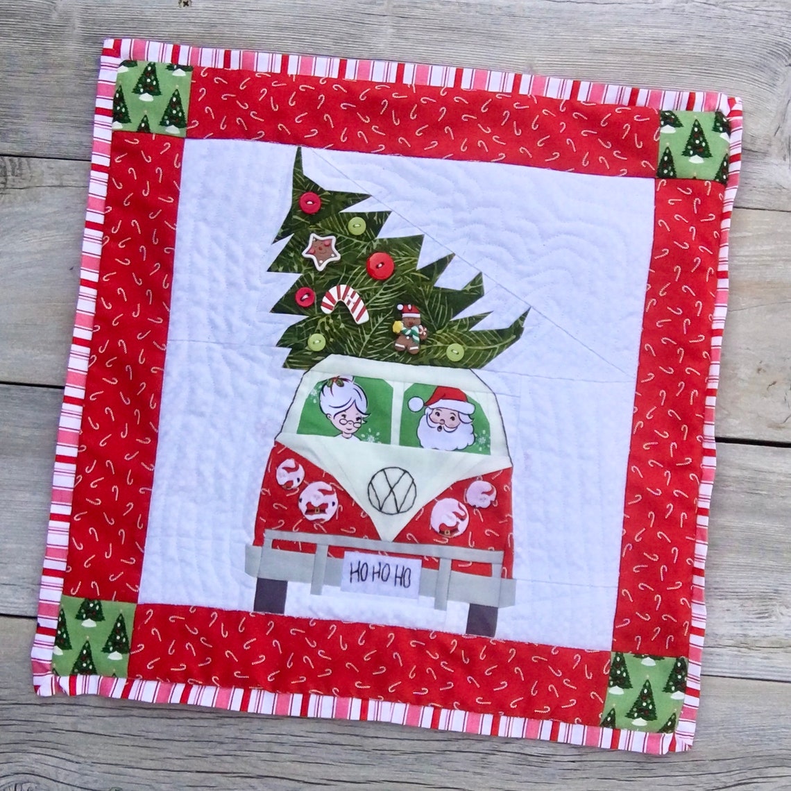 Christmas Camper Van VW Bus Quilt Block Foundation Paper Piecing ...