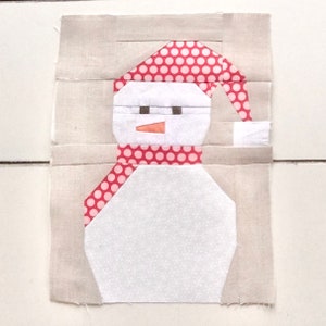 Snowman Quilt Block Foundation Paper Piecing Pattern PDF - Etsy