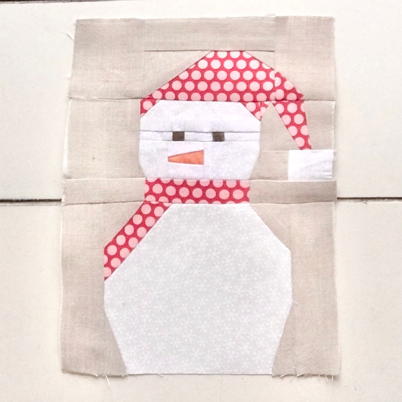 Snowman Quilt Block Foundation Paper Piecing Pattern PDF - Etsy Ireland