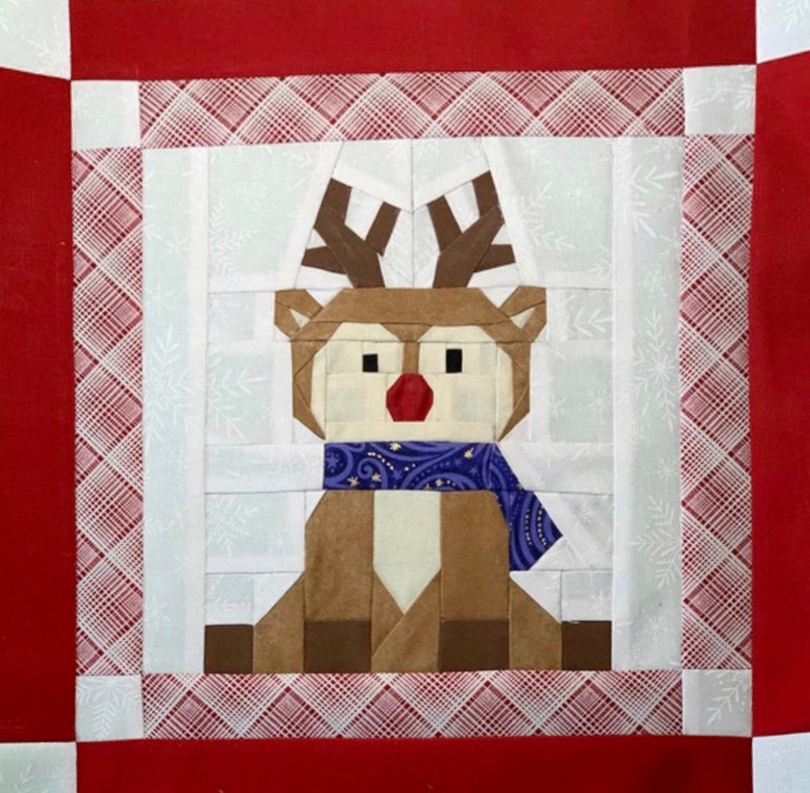 Reindeer Quilt Block Foundation Paper Piecing Pattern PDF - Etsy