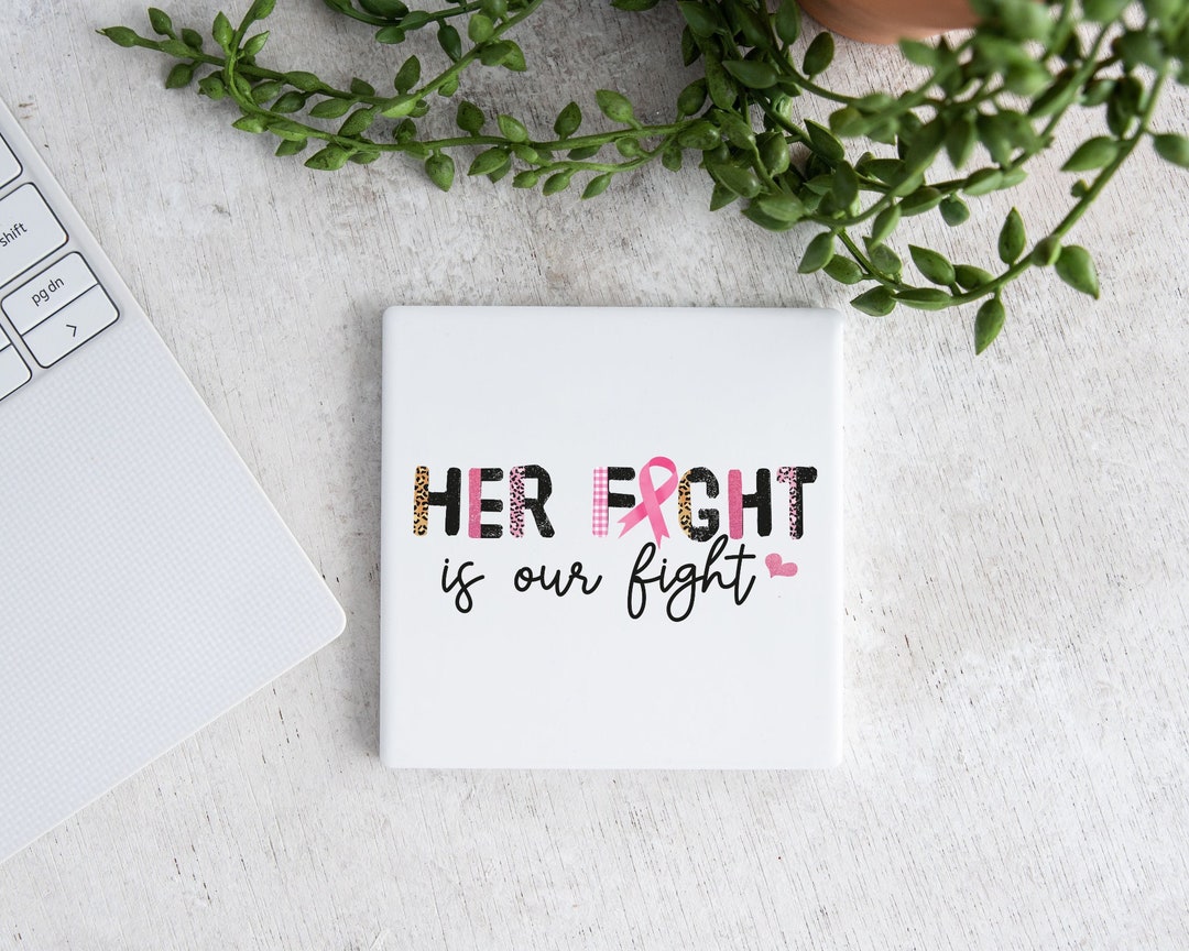 Breast Cancer Ceramic Coasters - Etsy