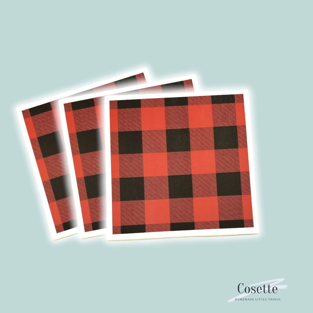 Buffalo Checkers Buffalo Plaid Tile Coasters Ceramic - Etsy