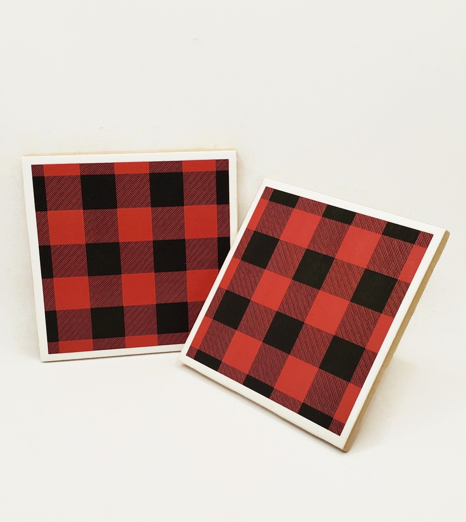Buffalo Checkers Buffalo Plaid Tile Coasters Ceramic - Etsy