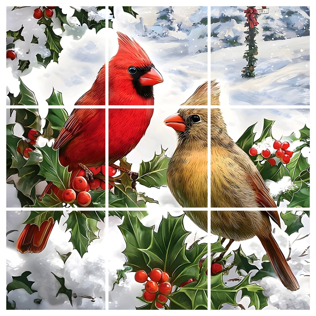 Cardinals Tile Mural Wall Art 9 Tiles - Etsy