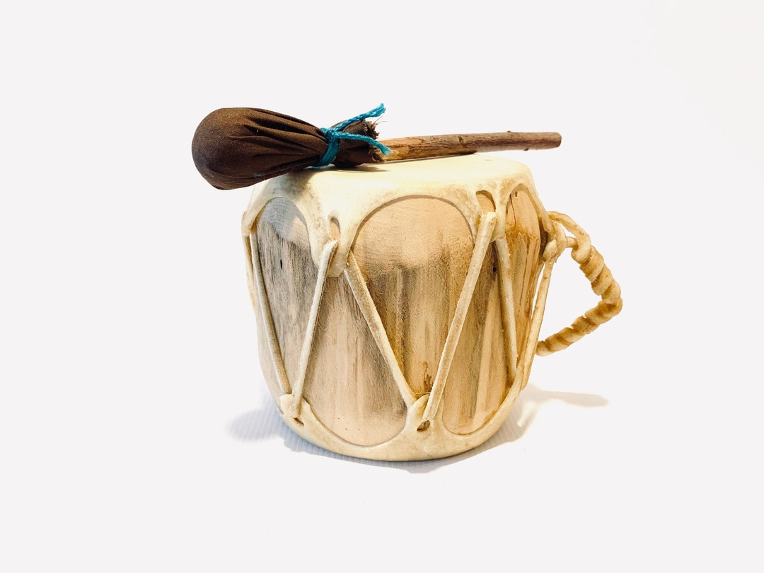 Rawhide Drum Handmade Stretched and Wood With Drumstick 1990s USA - Etsy