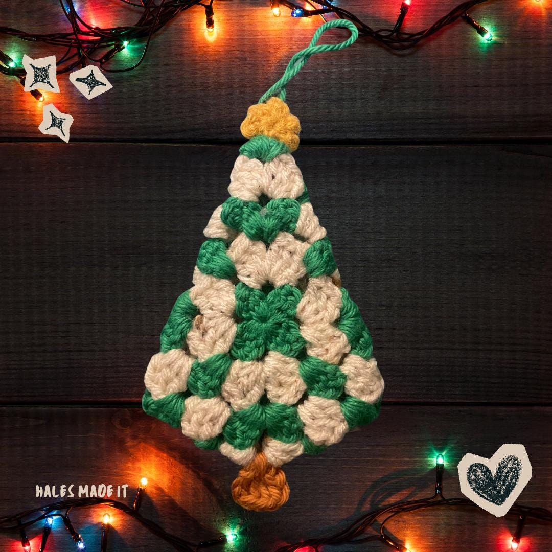 Granny Square Tree With Star Ornament - Etsy