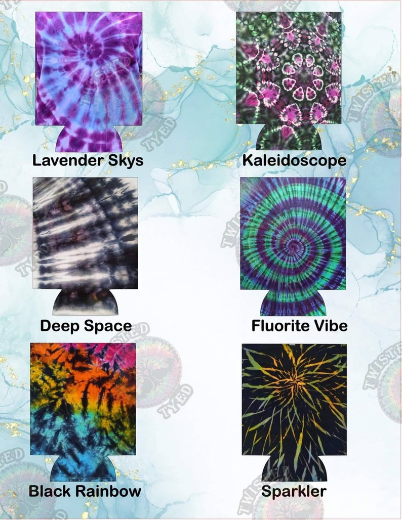 Tie Dye Print Can Cooler Coolie 12 Oz One of a Kind Prints - Etsy