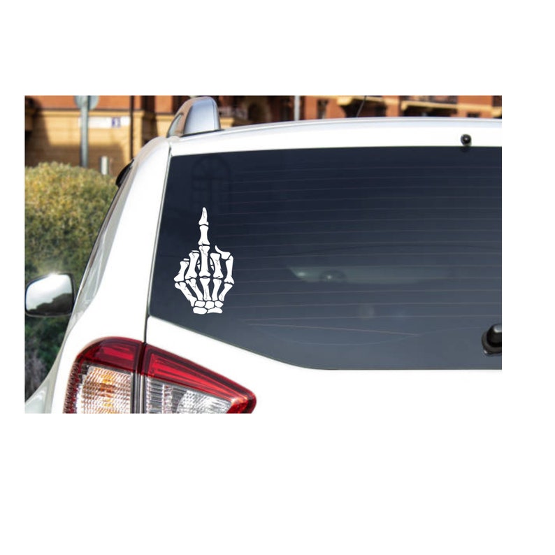 Skeleton Middle Finger Decal Car Sticker Car Laptop - Etsy