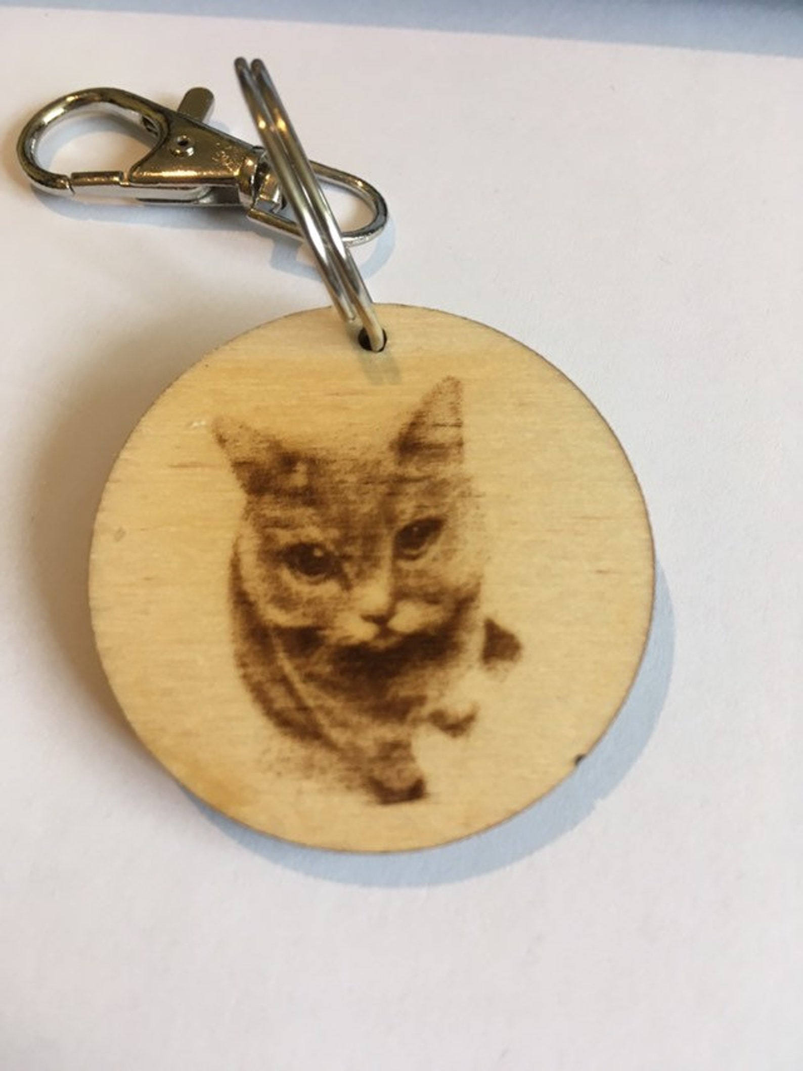 Cat Keyring Wooden Laser Engraved - Etsy