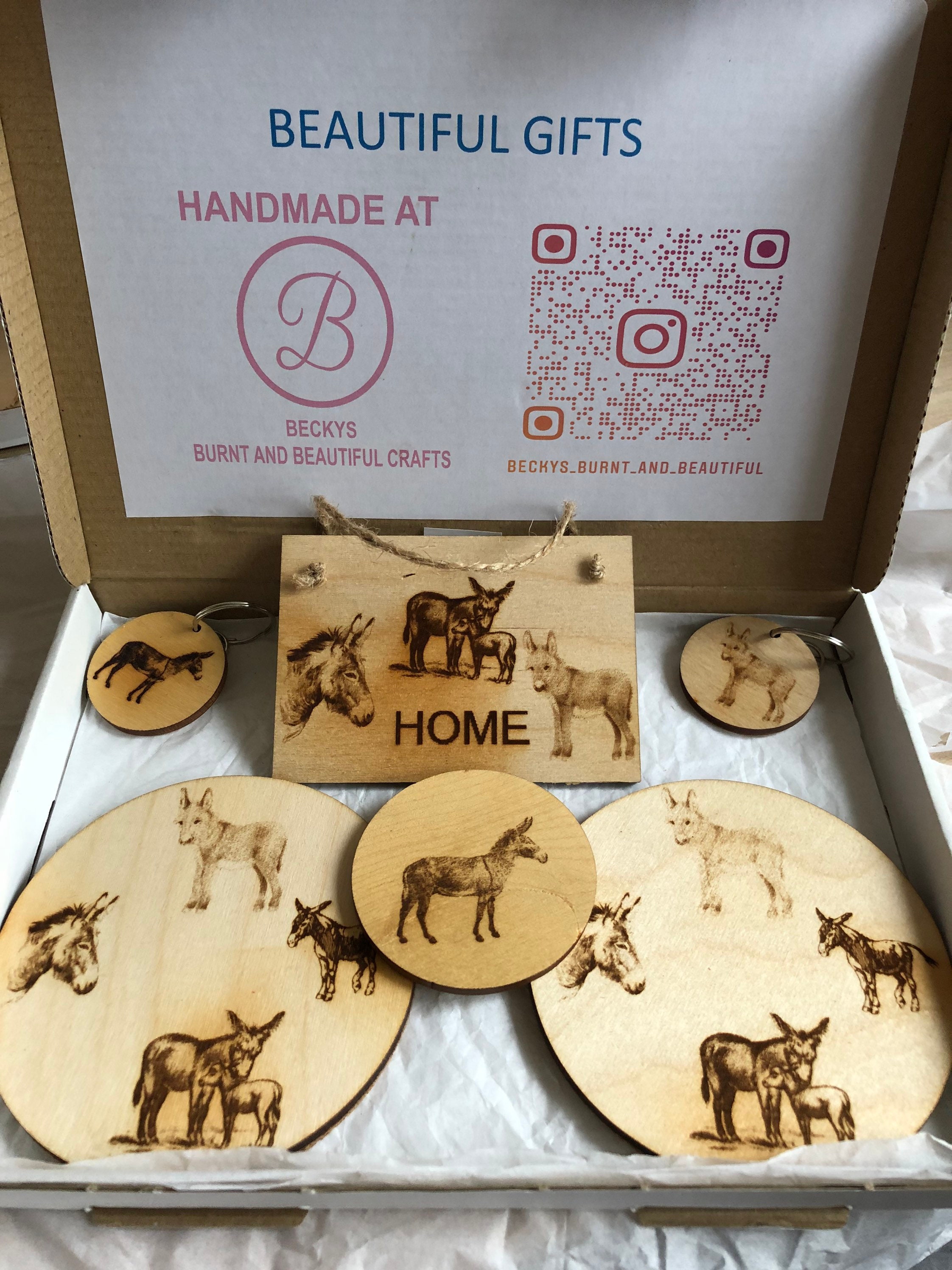 Donkey Wooden Laser Engraved Set - Etsy