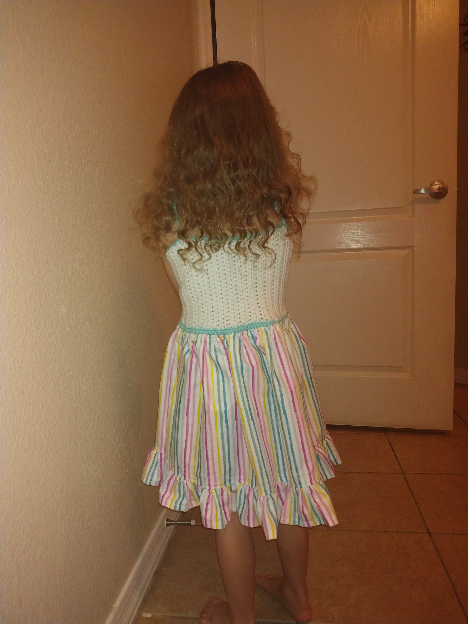 Handmade Crochet Sundress With Matching Hair Barrette. - Etsy