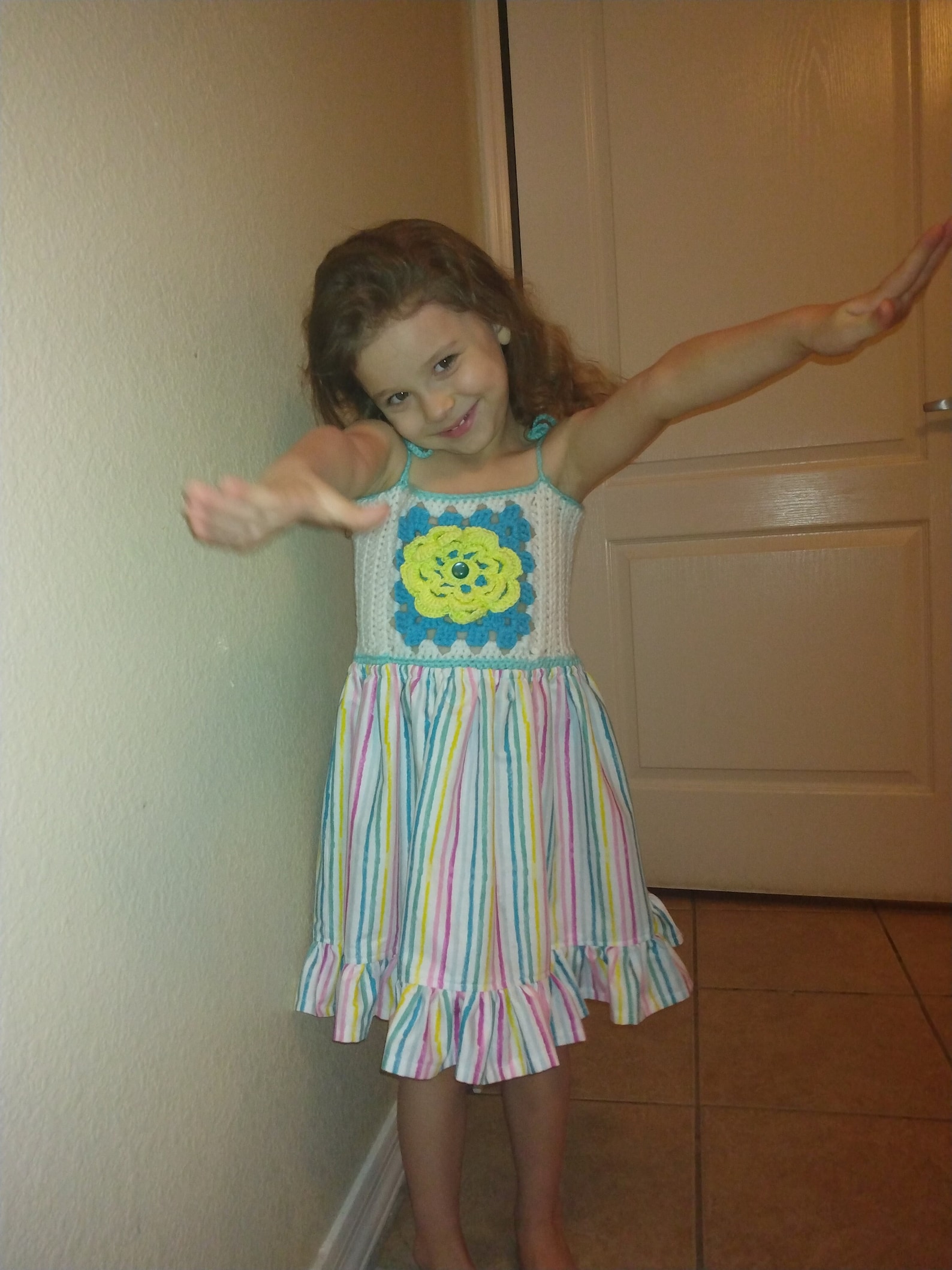 Handmade Crochet Sundress With Matching Hair Barrette. - Etsy