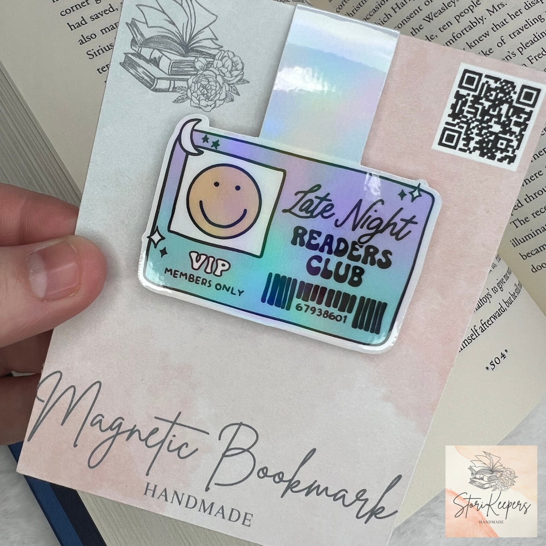 Holographic Late Night Reader's Club Card Magnetic Bookmark ...