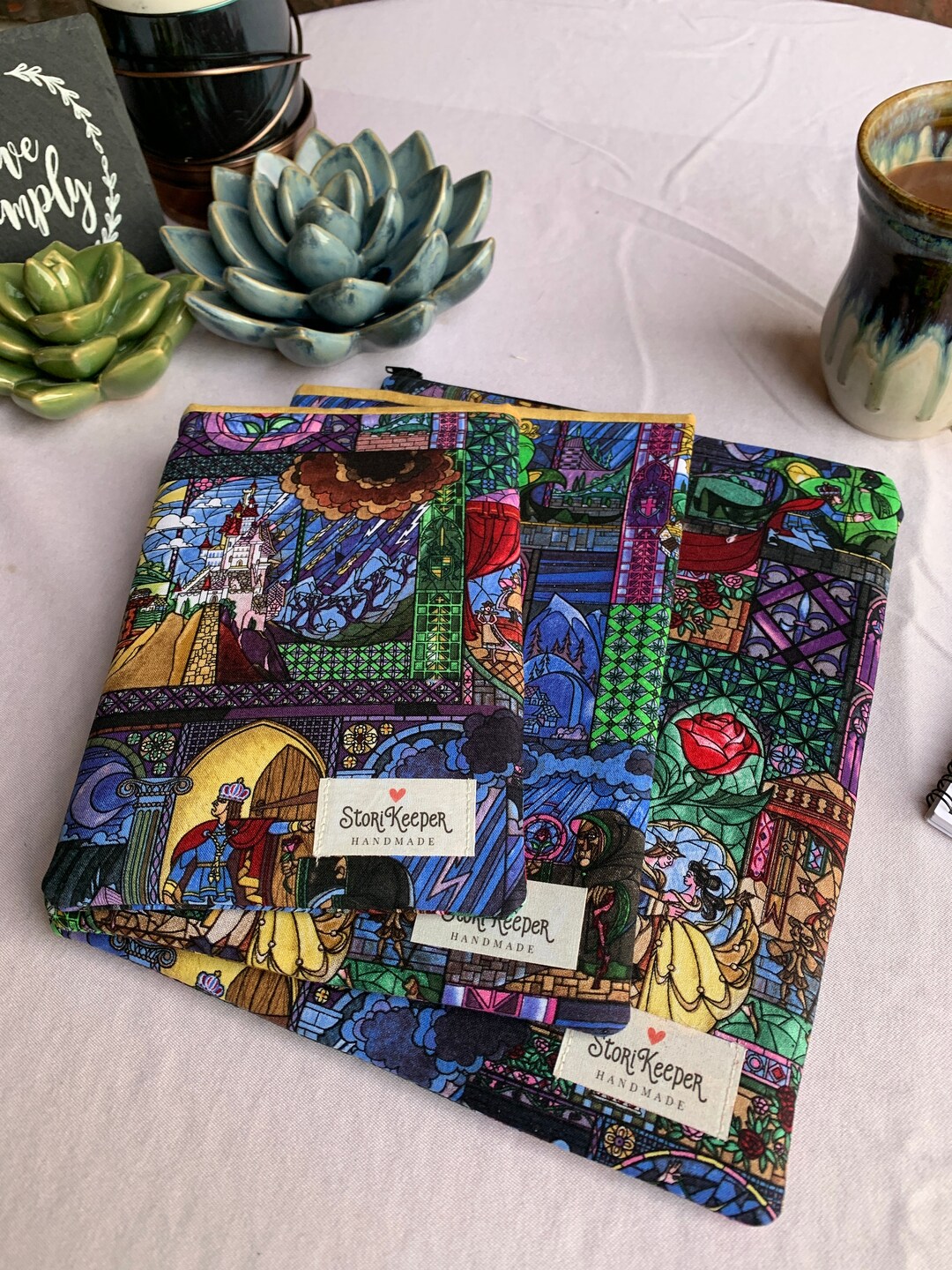 Stain Glass Princess Book Sleeve: Beauty, Beast Tablet Tech Case ...
