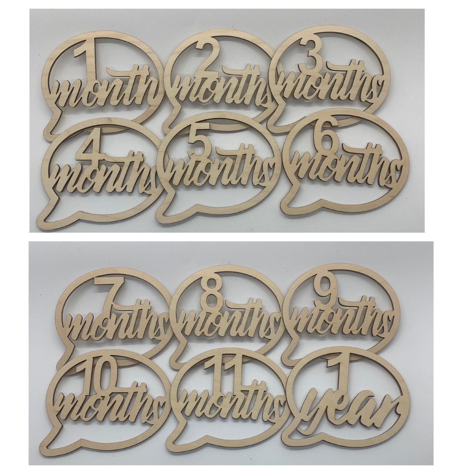 Newborn Milestone Wooden Markers, Speech Bubble Milestone Markers ...