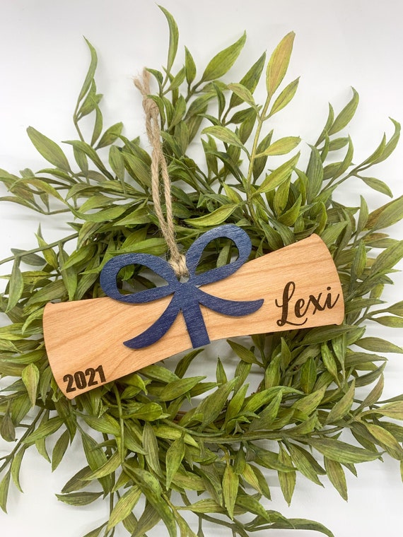 Personalized Wooden Engraved Graduation Diploma Ornament | Etsy